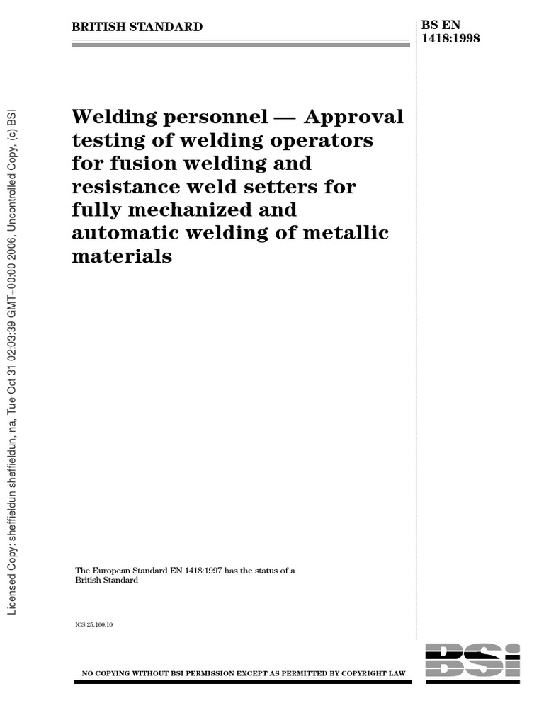Approval Testing for Welding Personnel | PDF | Welding | Construction