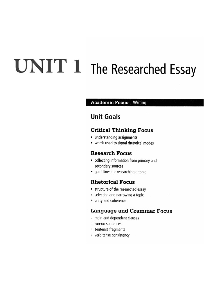 UNIT 1 - Effective Academic Writing 3 | PDF | Essays | Primary Sources