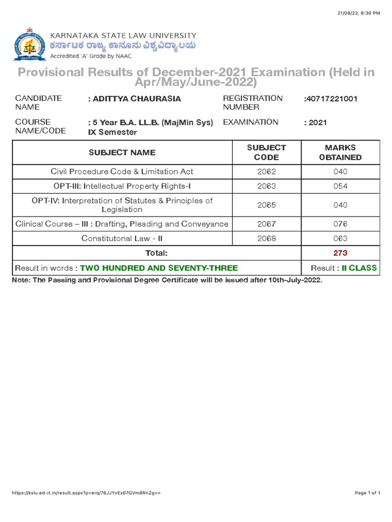Provisional Results of December-2021 Examination (Held in Apr/May/June ...