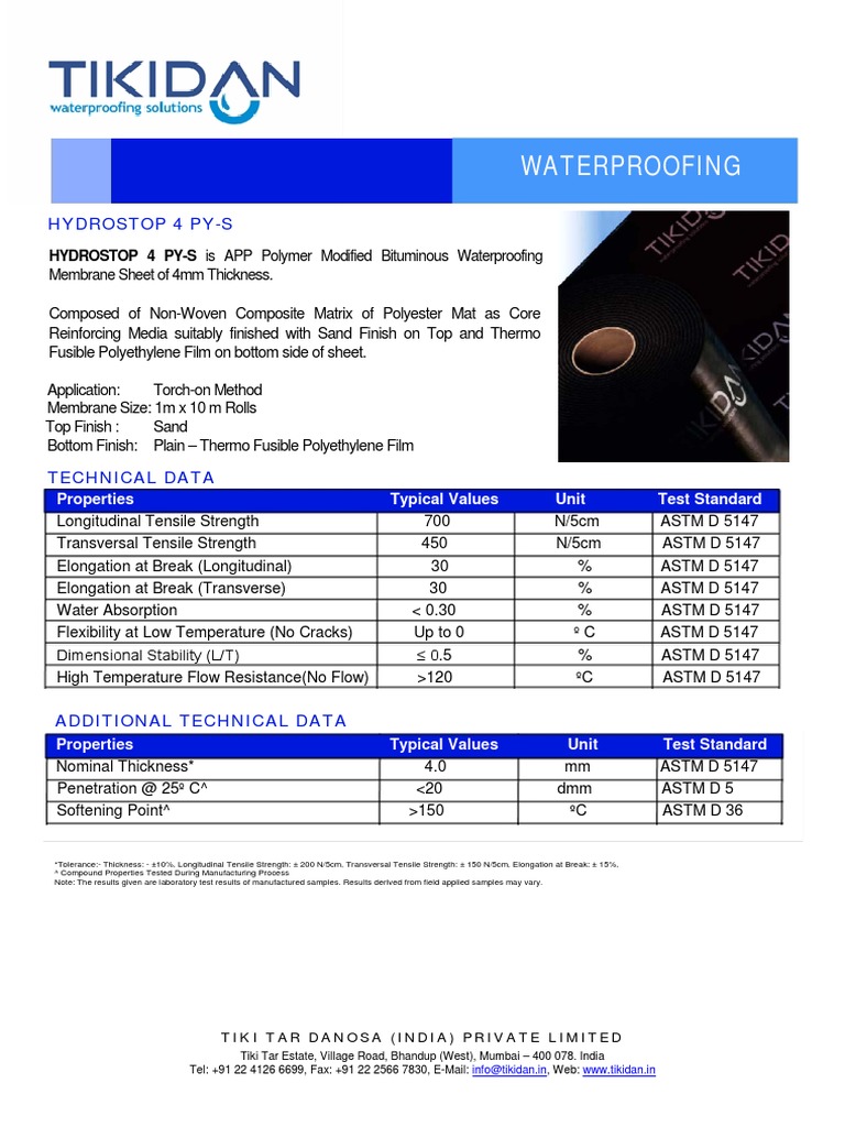 Waterproofing: Hydrostop 4 Py-S | PDF | Composite Material | Materials