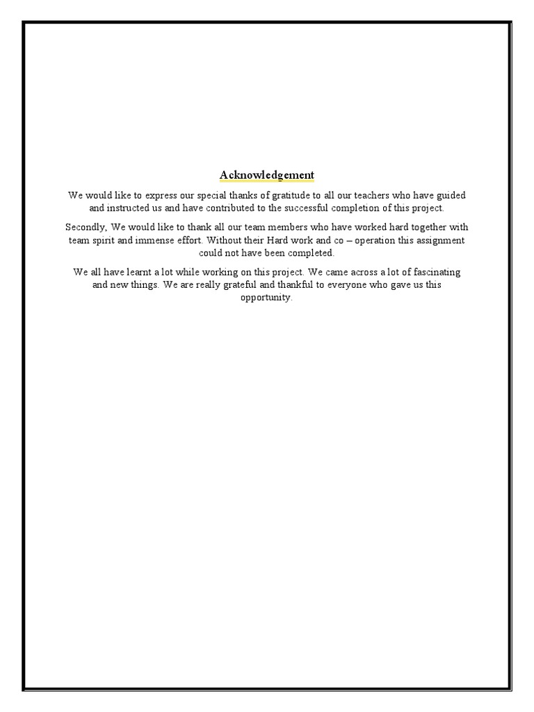 Acknowledgement | PDF