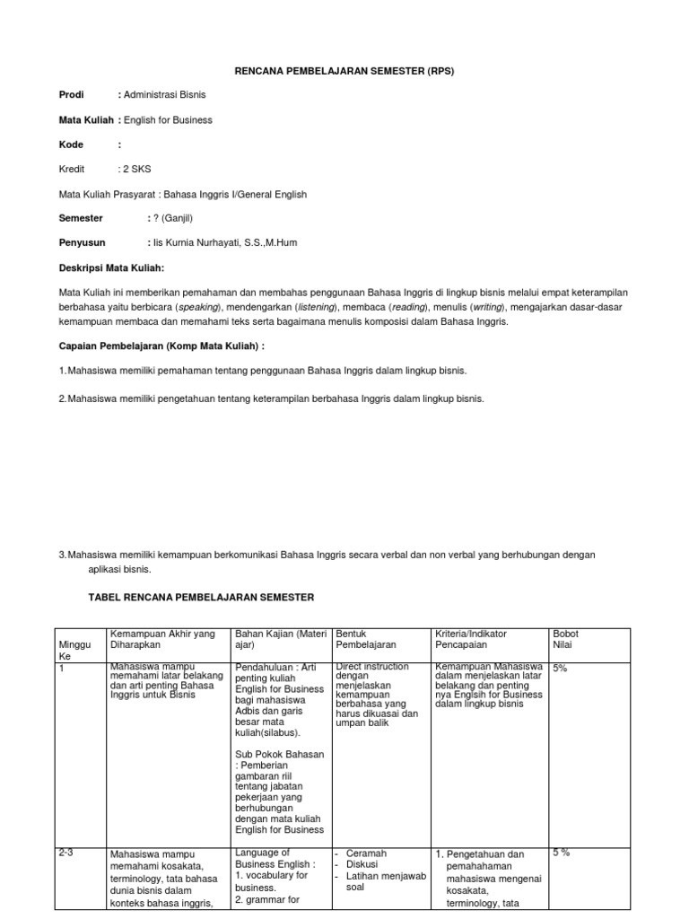 RPS English for Business | PDF