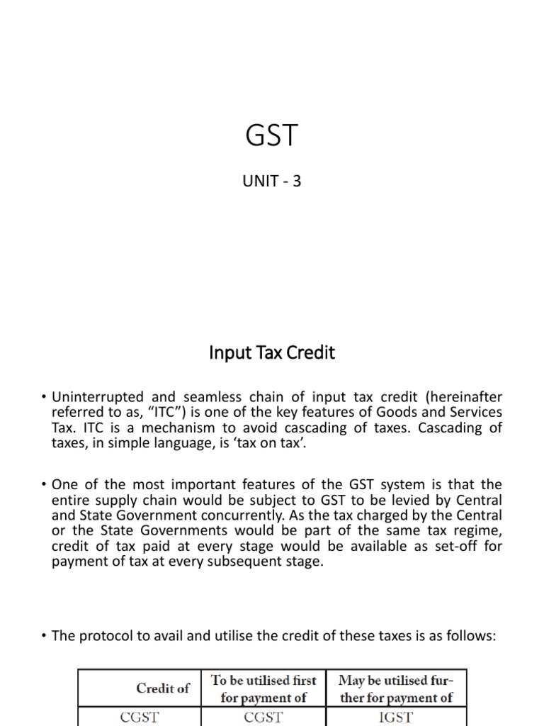 GST Unit 3 | PDF | Value Added Tax | Invoice