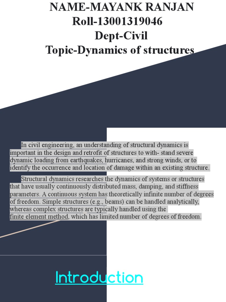 Structural Dynamics in Civil Engineering | PDF | Physics | Classical ...
