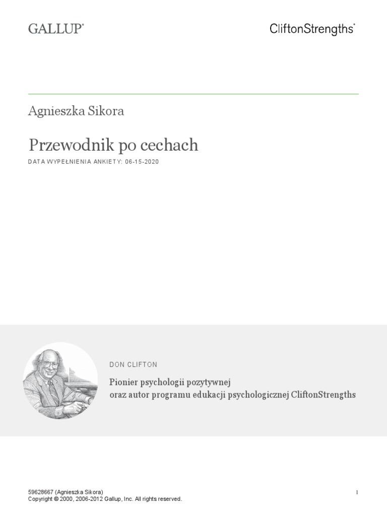 Agnieszka Sikora - Test Gallupa - Przewodnik Po Cechach | PDF