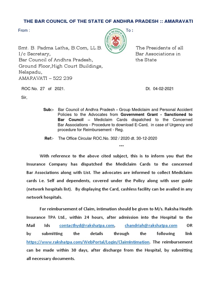 The Bar Council of The State of Andhra Pradesh:: Amaravati: From | PDF