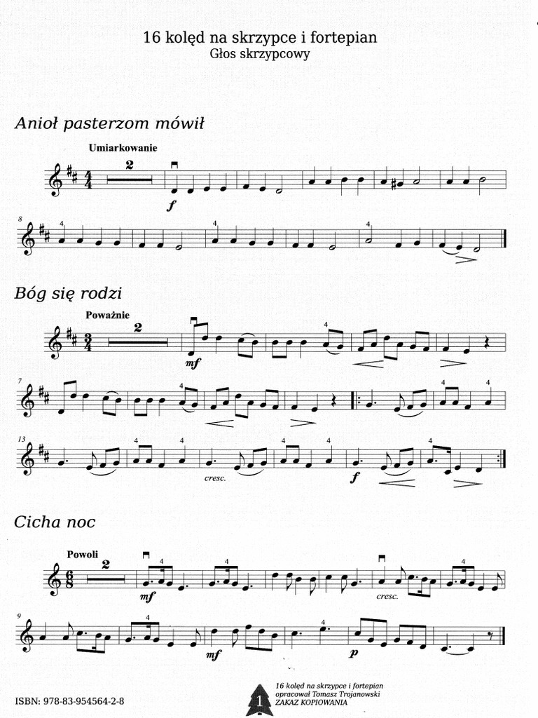 16 Polish Carols For Violin & Piano | PDF