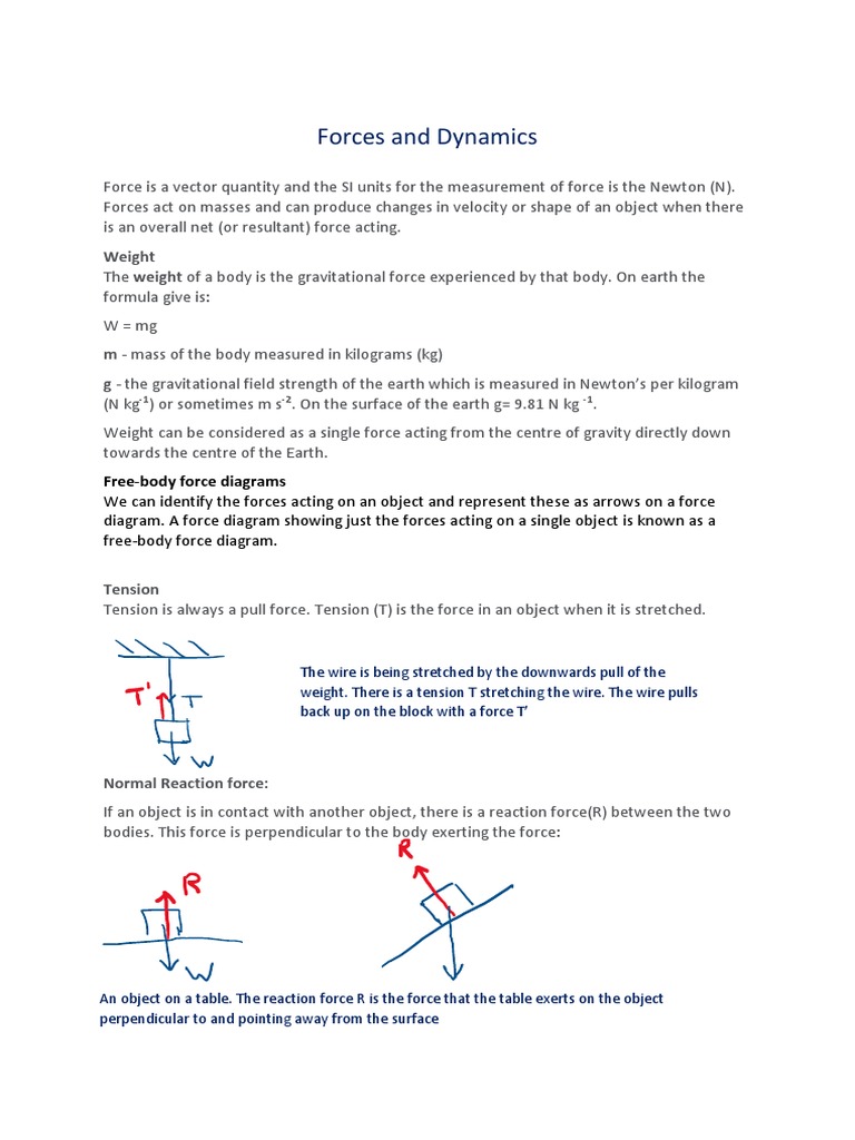 Forces and Dynamics: An Overview of Forces | PDF | Force | Friction