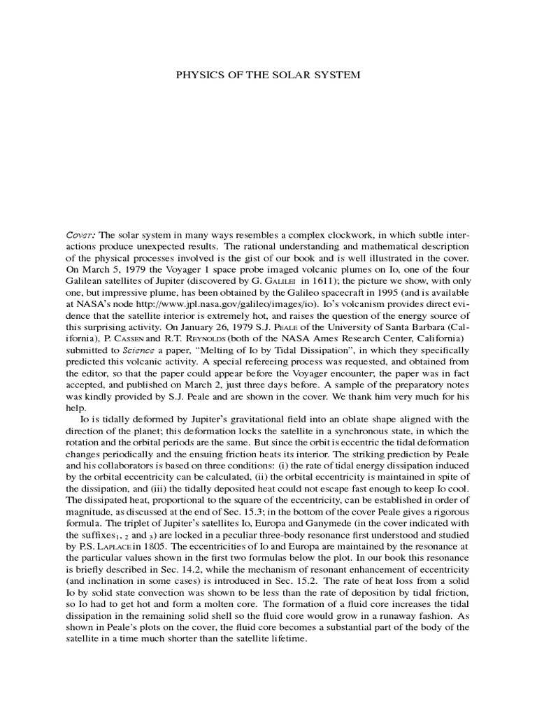 Vdoc - Pub Physics of The Solar System Dynamics and Evolution Space Physics and Spacetime ...