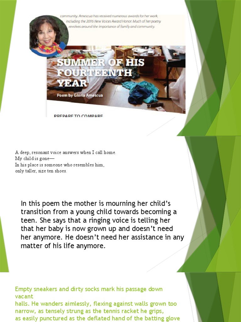 Summer of The Fourteenth Year, 8th Final Edied | PDF | Poetry | Adolescence