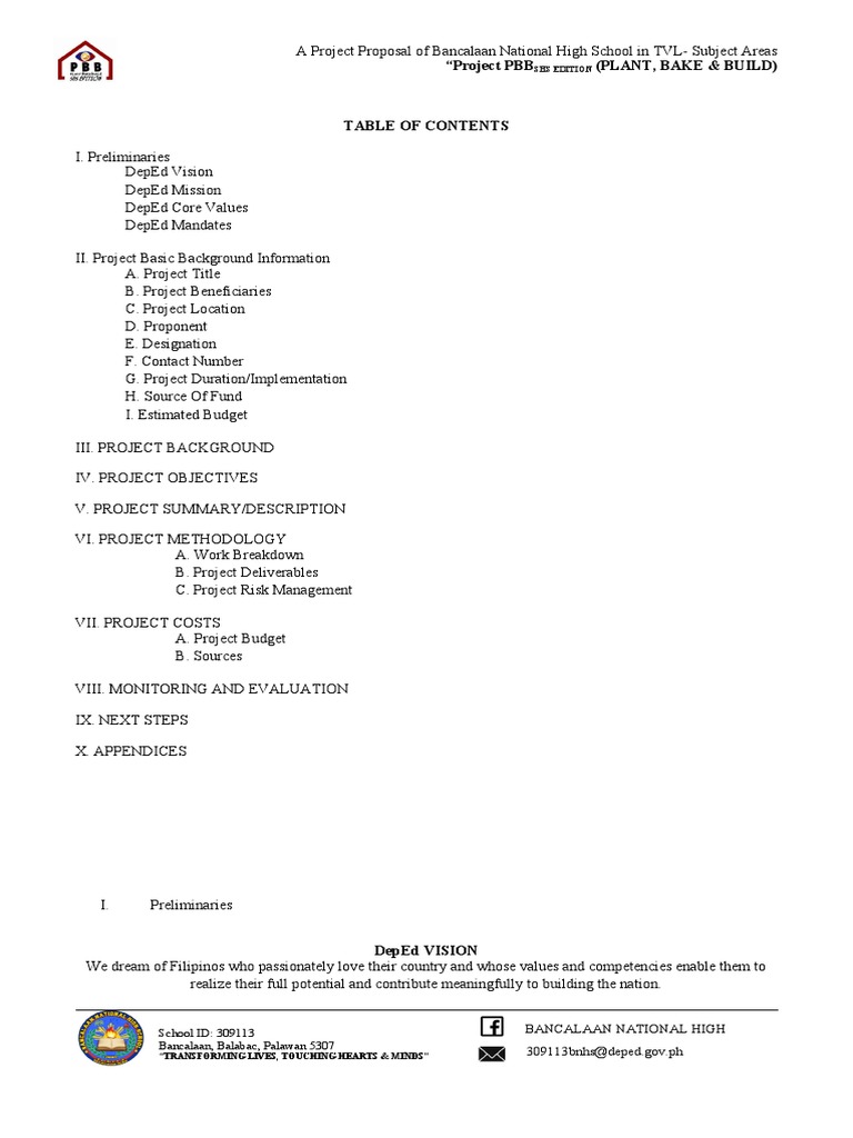 "Project PBB (Plant, Bake & Build) : School ID: 309113 Bancalaan ...