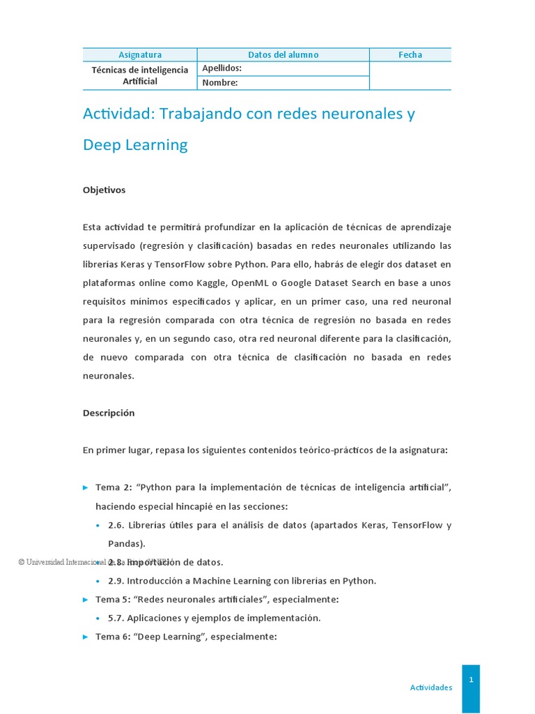 Trabajando Con Redes Neuronales y Deep Learning | PDF | Red neuronal ...