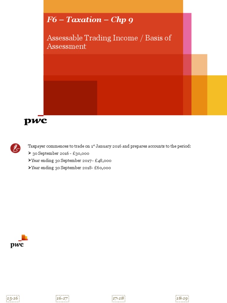 F6 - Taxation - CHP 9: Assessable Trading Income / Basis of Assessment | Download Free PDF ...