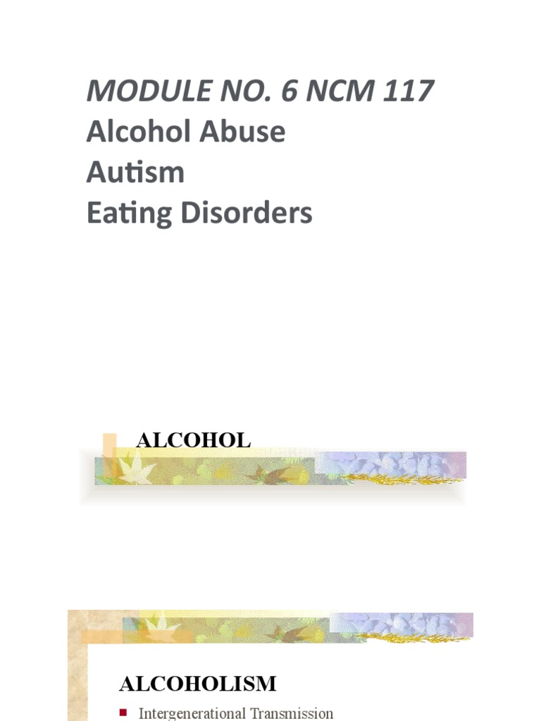 Module No. 6 NCM 117 | PDF | Autism | Attention Deficit Hyperactivity ...