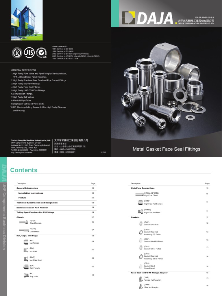 Metal Gasket Face Seal Fittings | PDF | Pipe (Fluid Conveyance ...