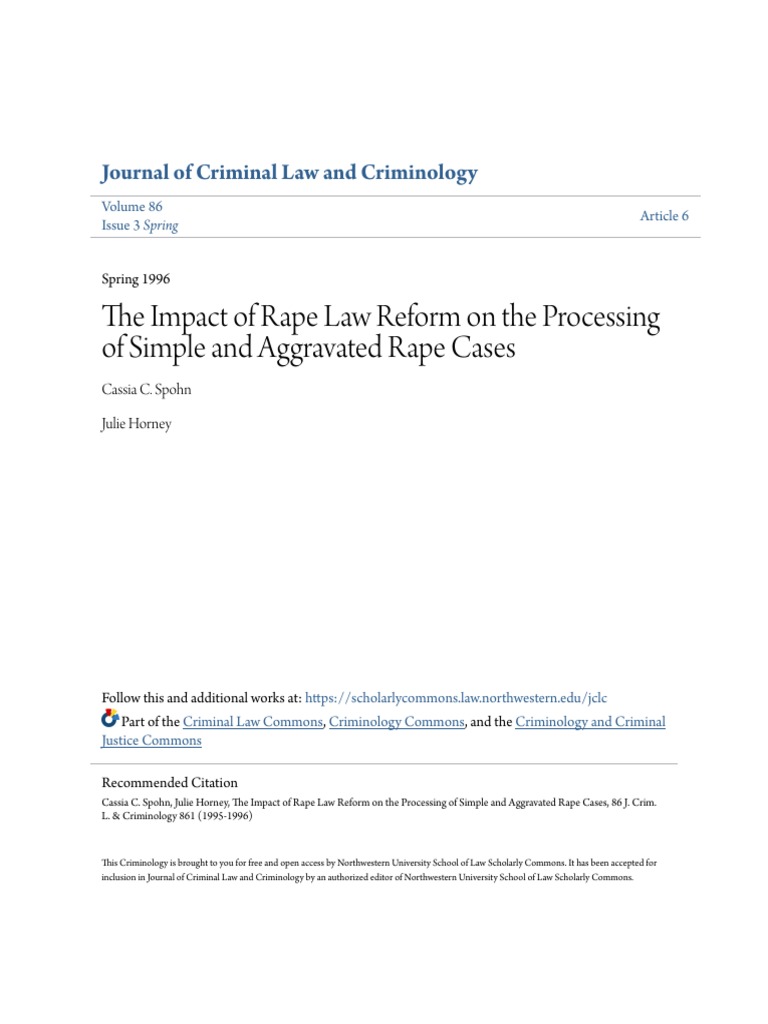 The Impact of Rape Law Reform on the Processing of Simple and Agg | PDF | Rape | Sexual Assault