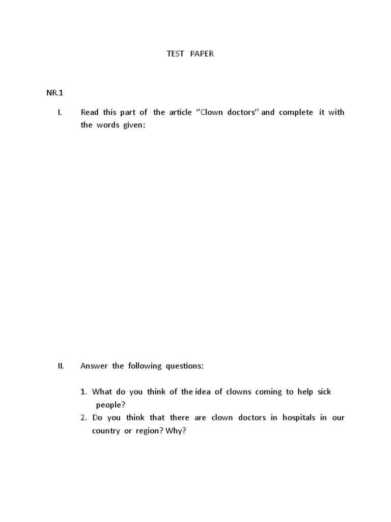 Test Paper Xib NR 1 Sem 2 | PDF