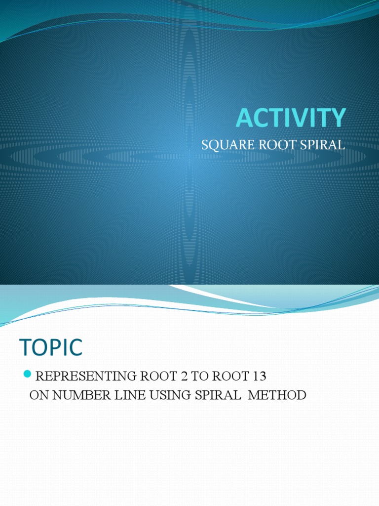 Square Root Spiral Activity for Class 9 | PDF