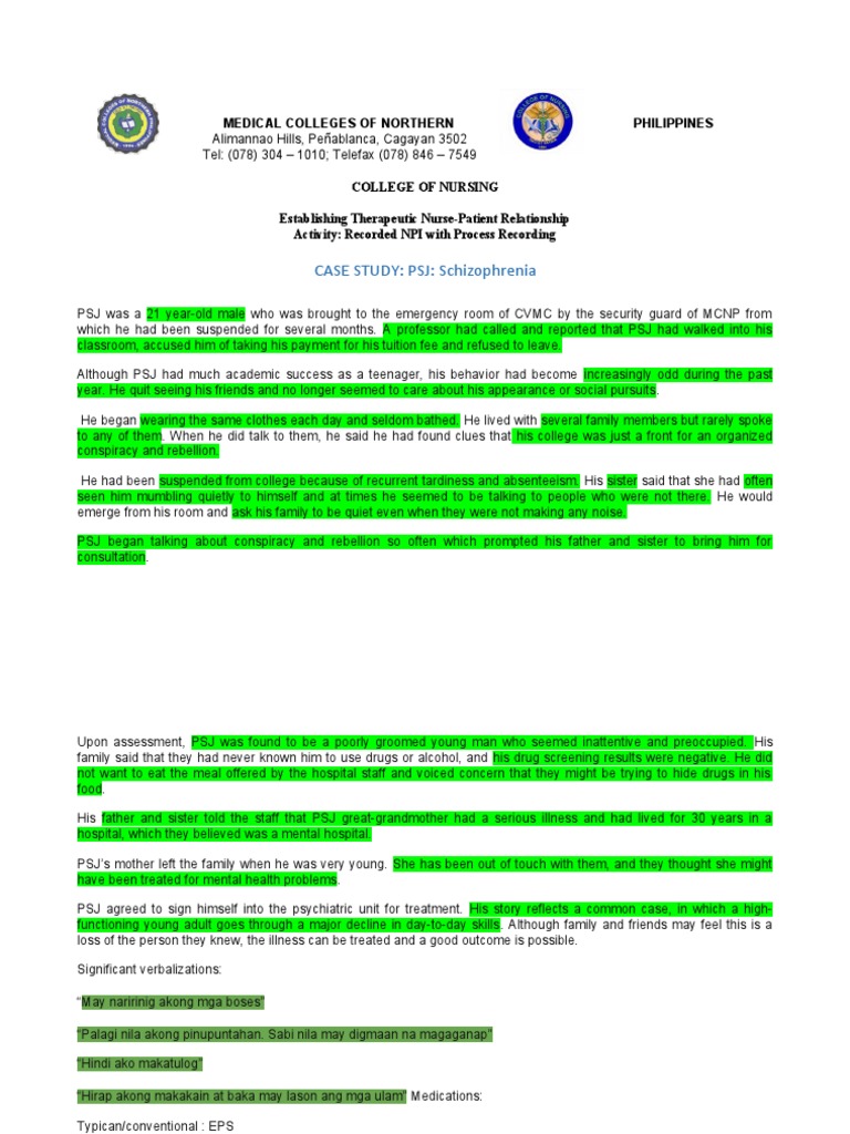 NCMH Case Study | PDF | Communication | Thought
