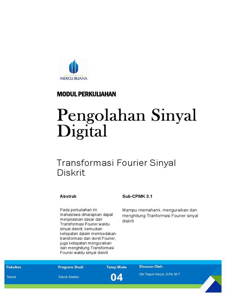 Modul Pertemuan 4-Pengolahan Sinyal Digital | PDF