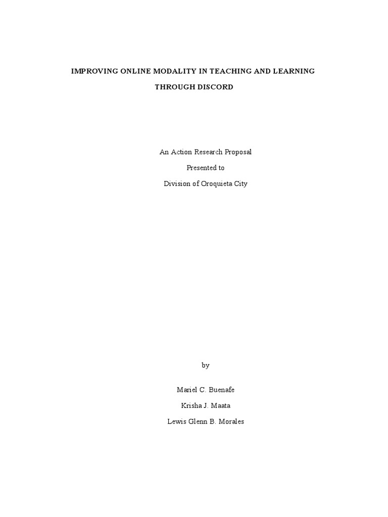 Improving Online Modality in Teaching and Learning Through Discord ...