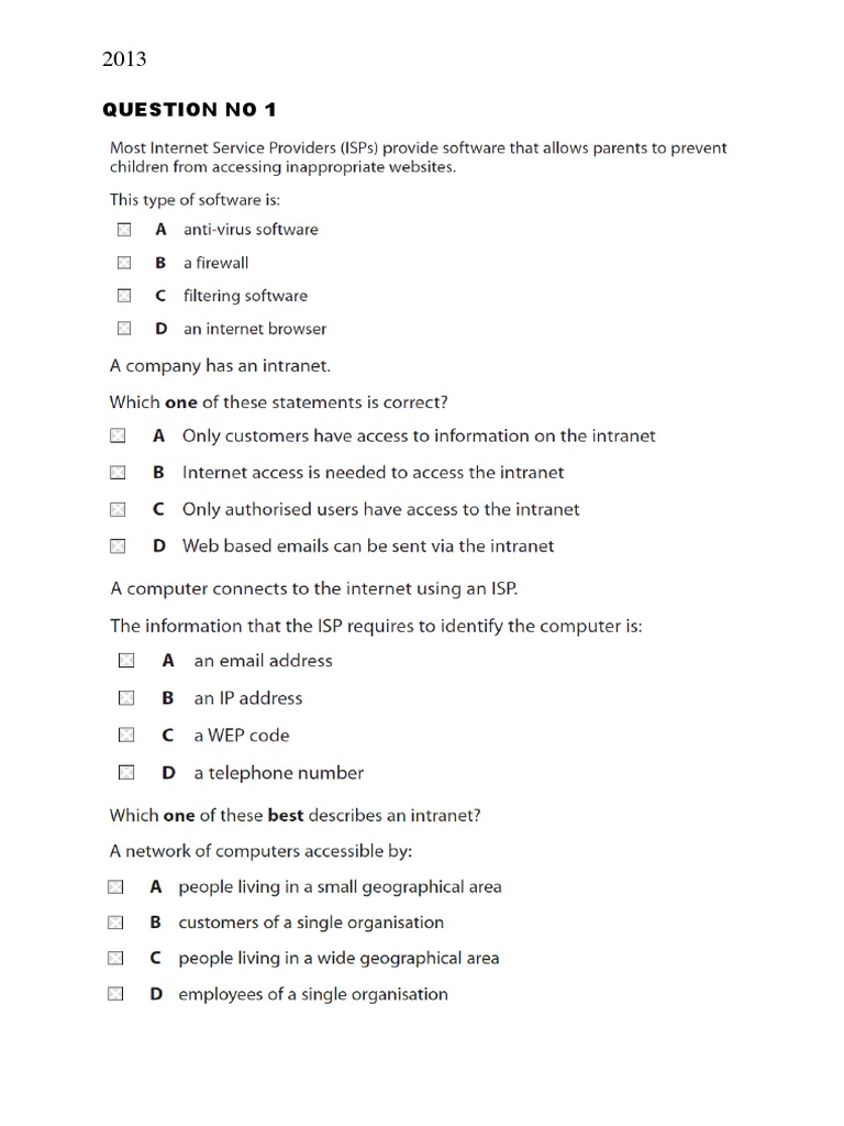 YR 10 ICT Practice 2 | PDF