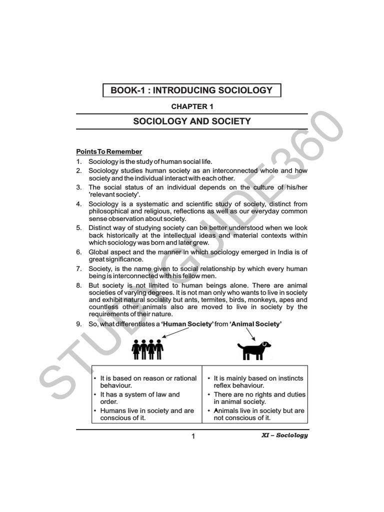 Class 11 Sociology Notes Chapter 1 Studyguide360 | PDF | Sociology ...