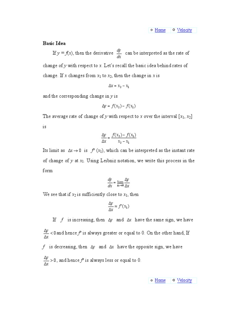 Understanding Rates of Change in Calculus | PDF | Teaching Methods ...