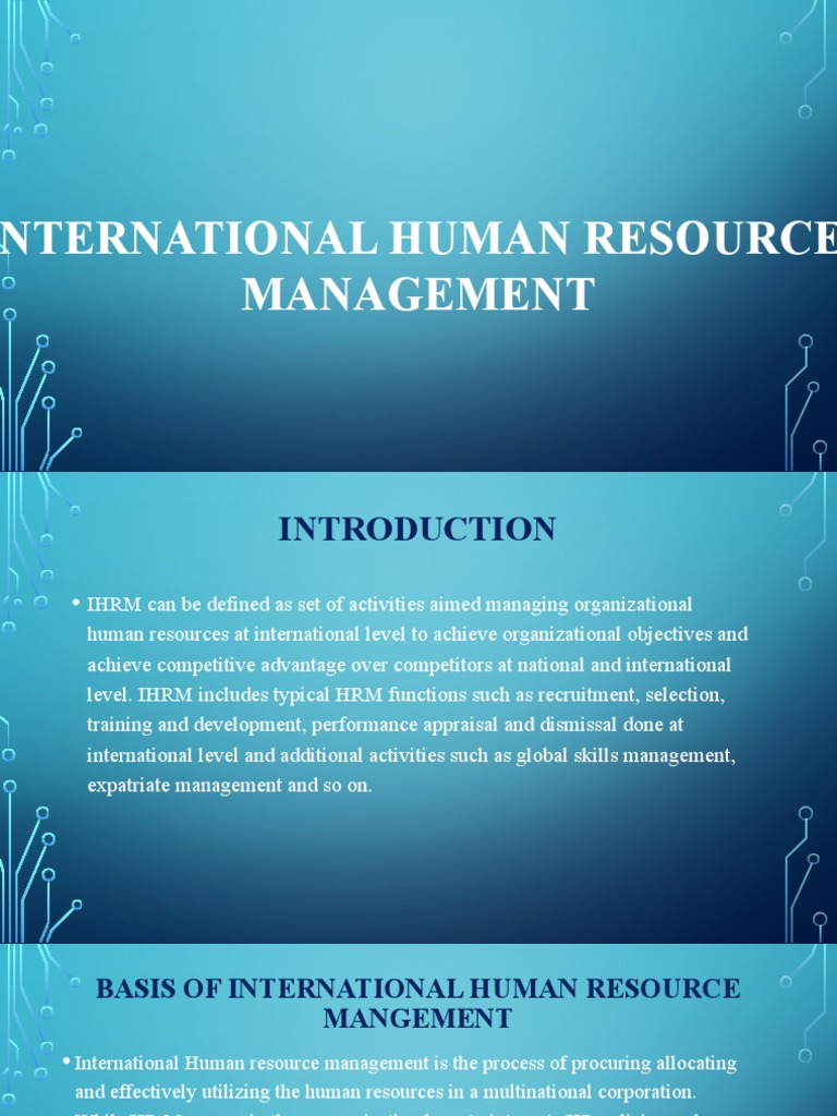International Human Resource Management | PDF | Human Resource ...