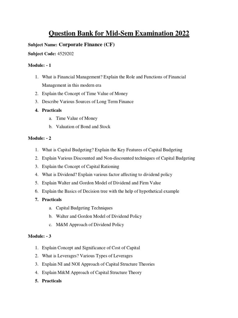 Important Questions For Mid Sem Exam Preparation | PDF | Business