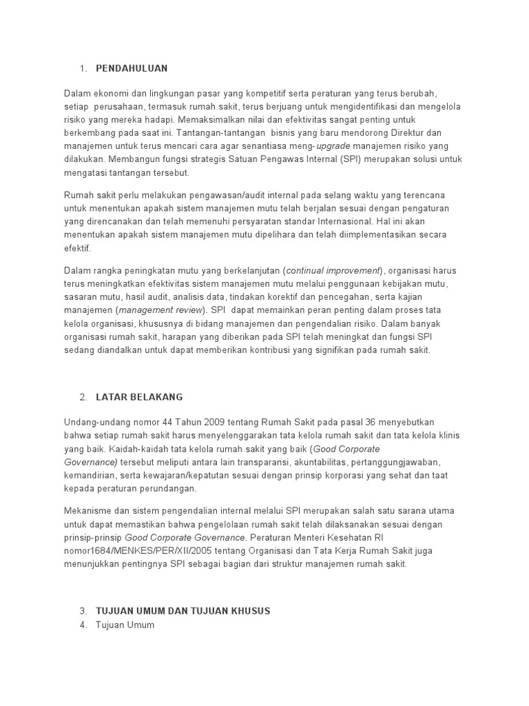 Contoh Program Kerja Spi | PDF | Pengelolaan Keuangan & Uang