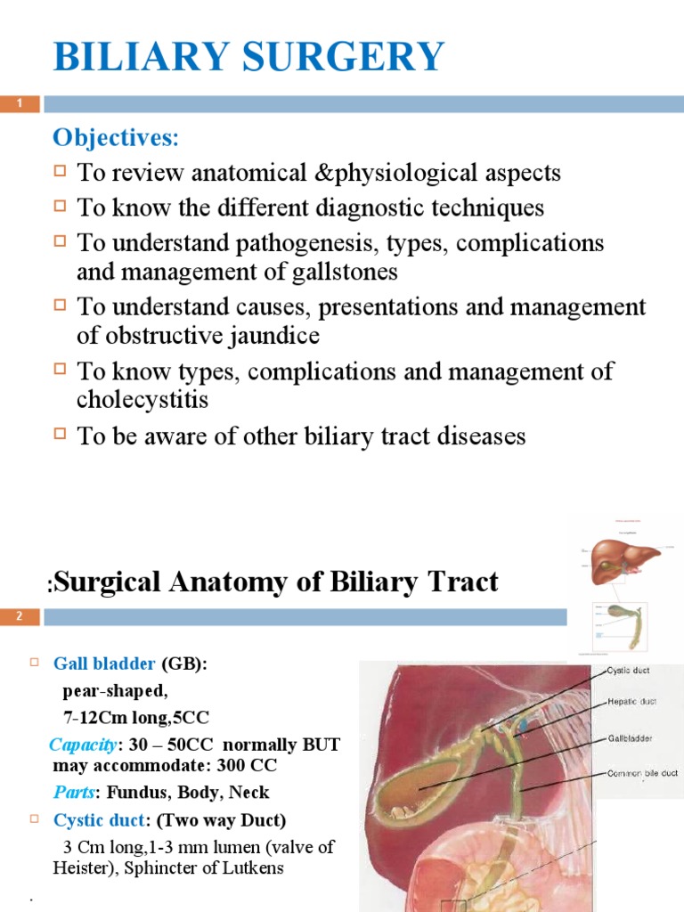 Biliary Surgery: Objectives | PDF | Gallbladder | Pancreatic Cancer