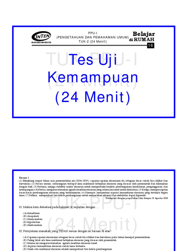 Soal Ppu (24 Menit) | PDF