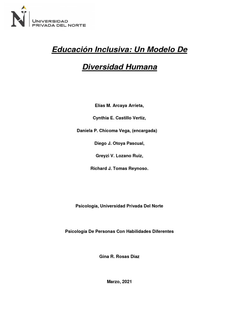 Educación Inclusiva Pdf Inclusión Educación Invalidez