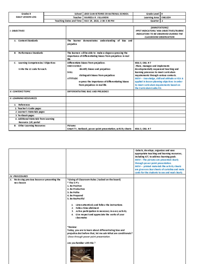ENGLISH 9 Lesson Plan For COT | PDF | Teaching Method | Learning