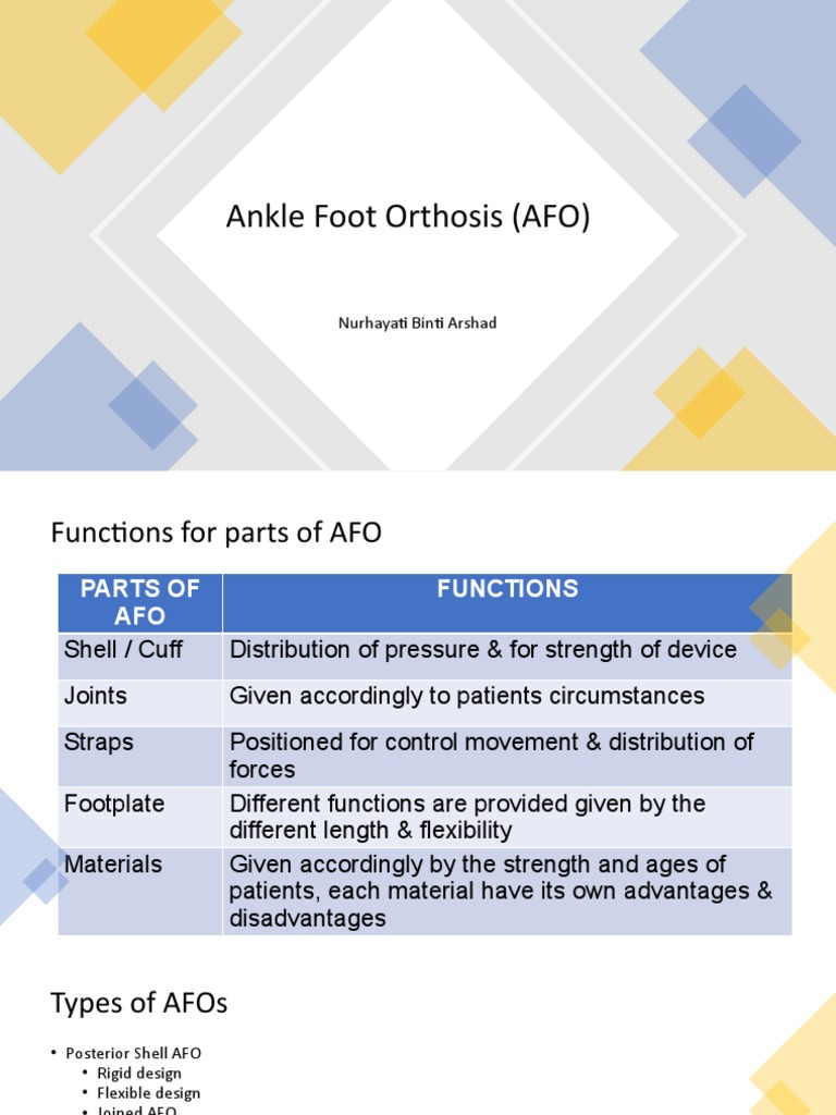 Overview of Ankle Foot Orthosis Types | PDF | Foot | Ankle