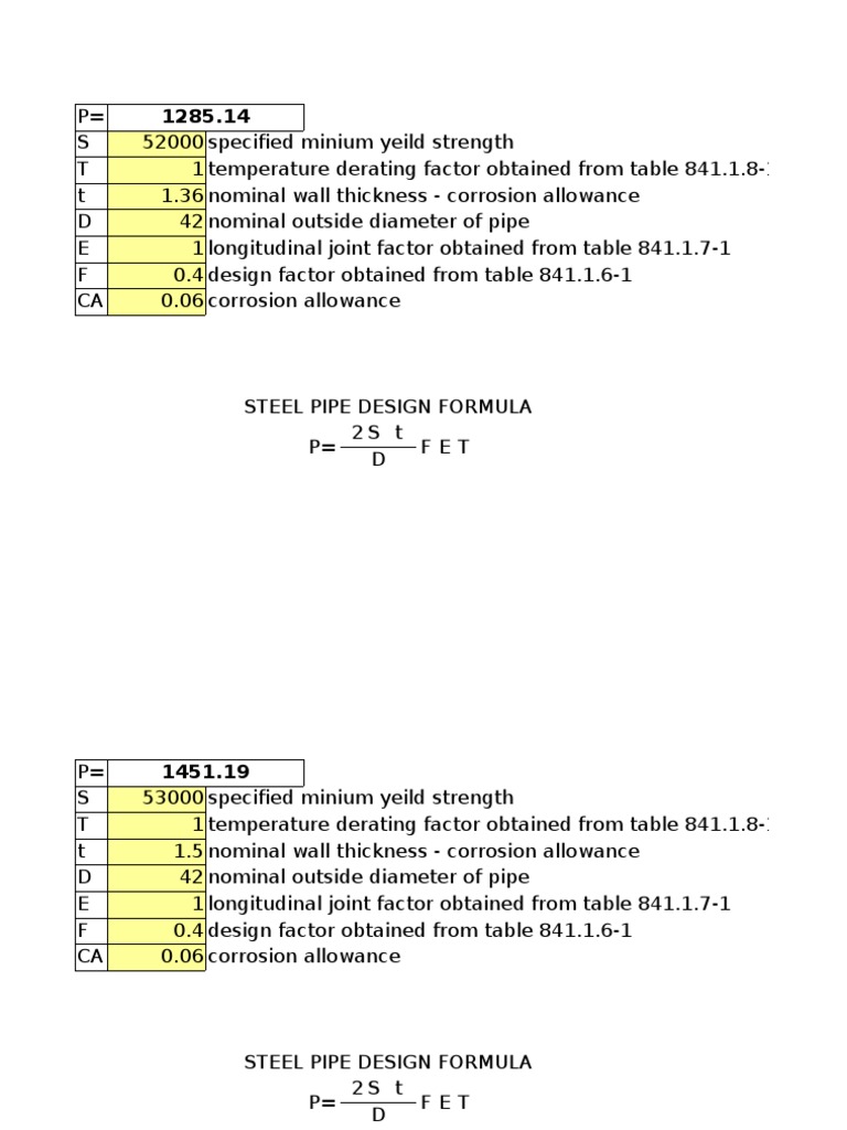 b31.8 Steel Piping Design Formula | PDF | Pipe (Fluid Conveyance ...