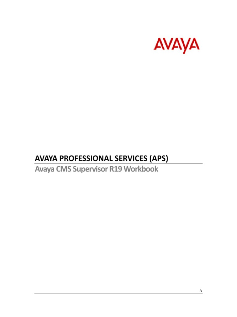 Avaya CMS Supervisor R19 Workbook | PDF | Window (Computing) | Menu ...