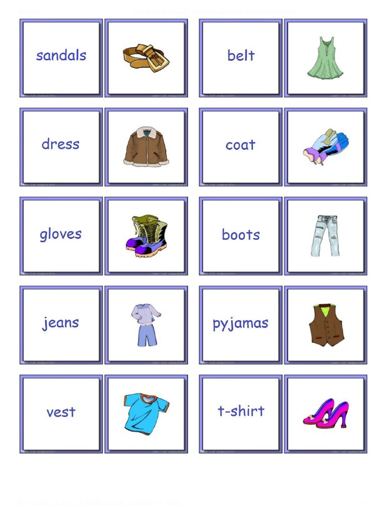 Clothes - Dominoes (Completed Version) | PDF