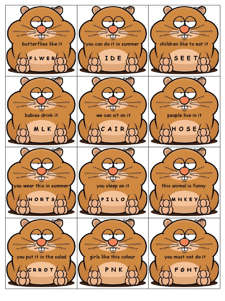 Guess The Word - Elementary (Completed) | PDF