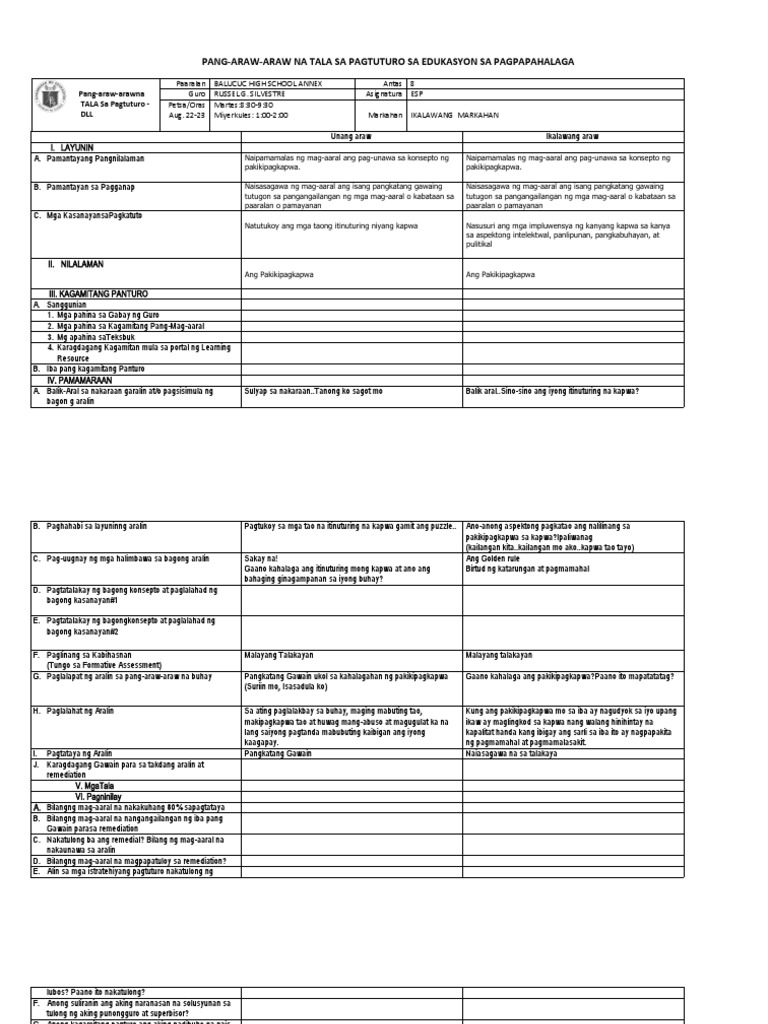 DLL ESP 9 - Modyul 6 | PDF