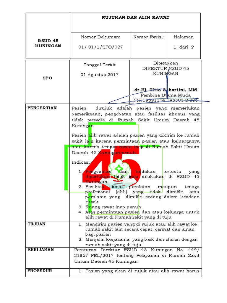 ARK 5 SPO Rujukan Dan Alih Rawat | PDF