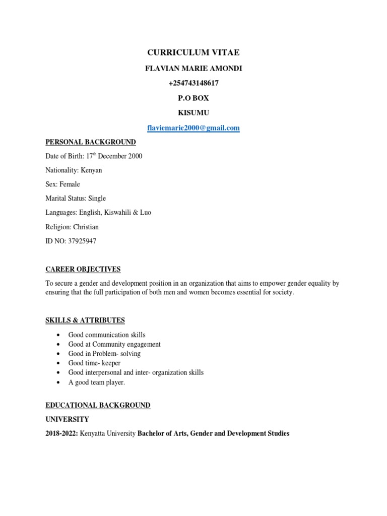 My CV | PDF | Gender | Gender Studies