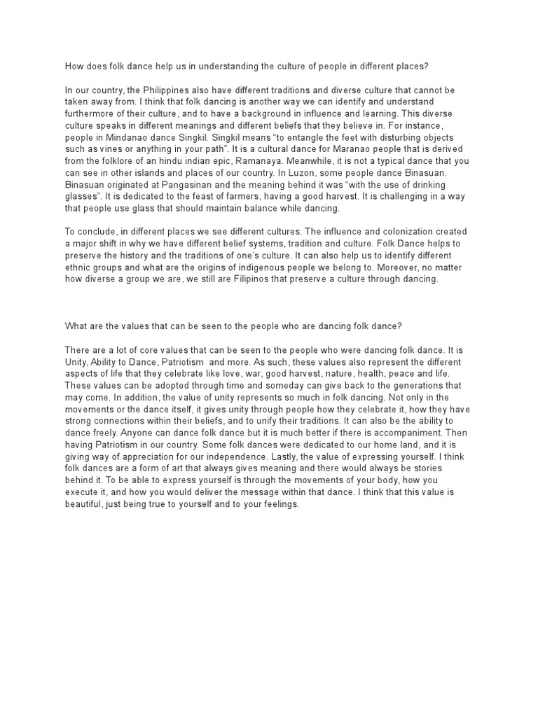 Folk Dance Essay | PDF | Internet | Internet Of Things
