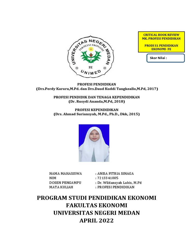 CBR Profesi Pendidikan - Anisa Fitria Sinaga - 7213341005 | PDF