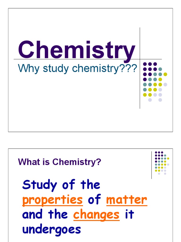 Why Study Chemistry??? | PDF
