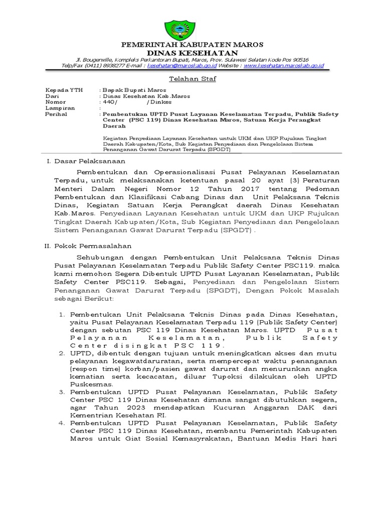 CONTOH Telaah Staf 2022 | PDF