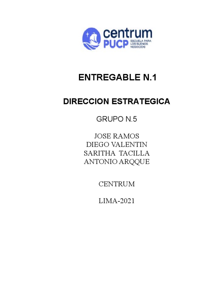 Entregable N.1 Direccion Estrategica | PDF | Perú | Alimentos