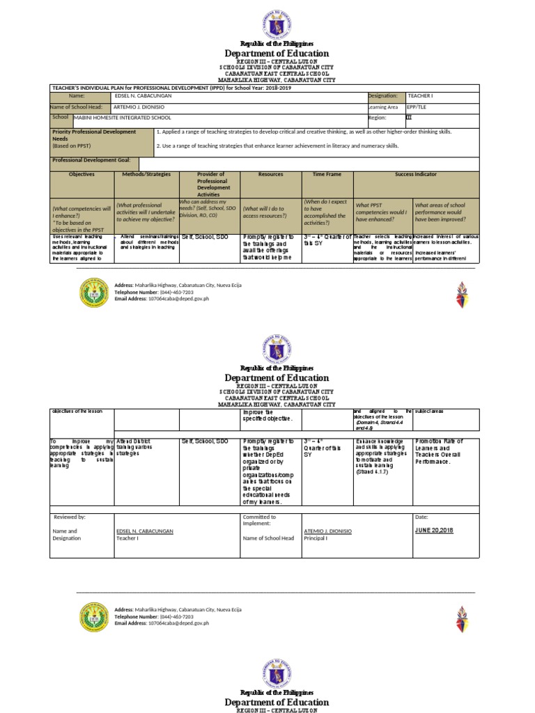 Department of Education: Republic of The Philippines | PDF | Learning ...