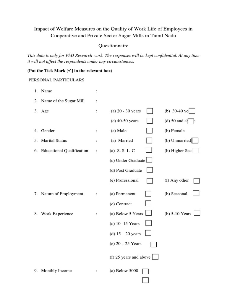 Impact of Welfare Measures On The Quality of Work Life of Employees in ...